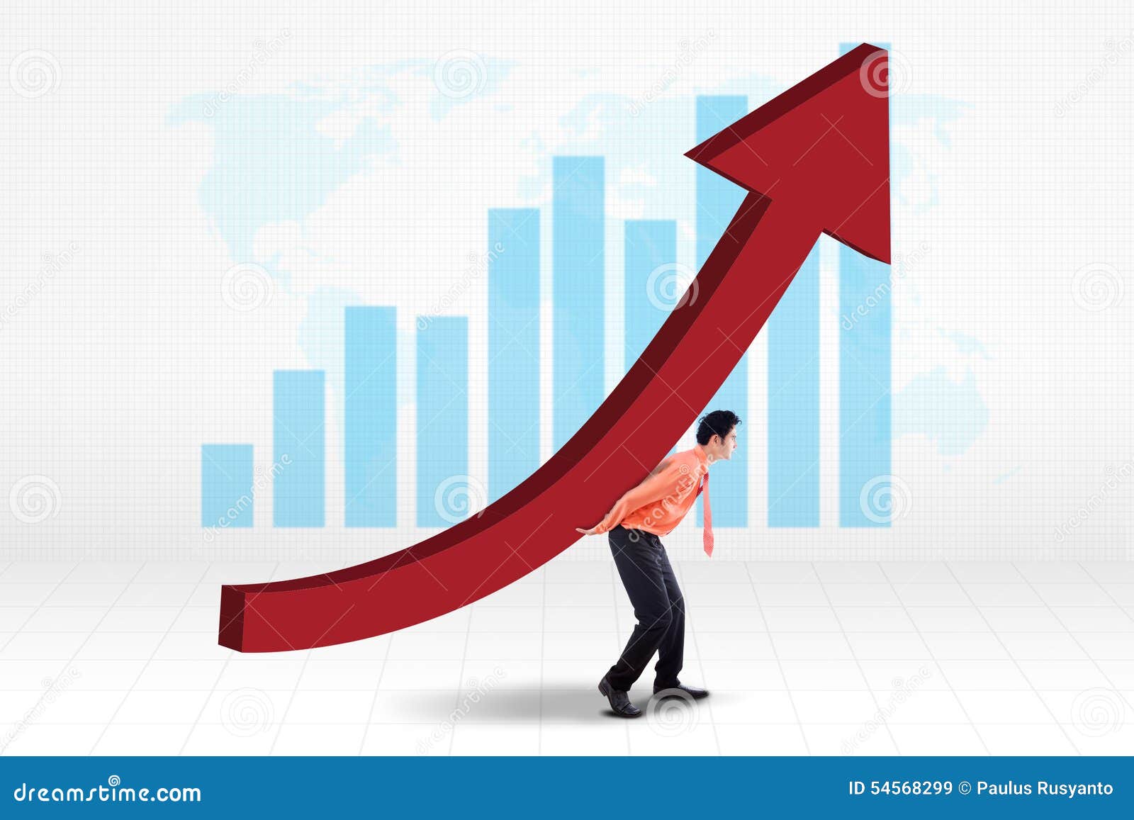 Entrepreneur with Earnings Growth Graph Stock Illustration ...