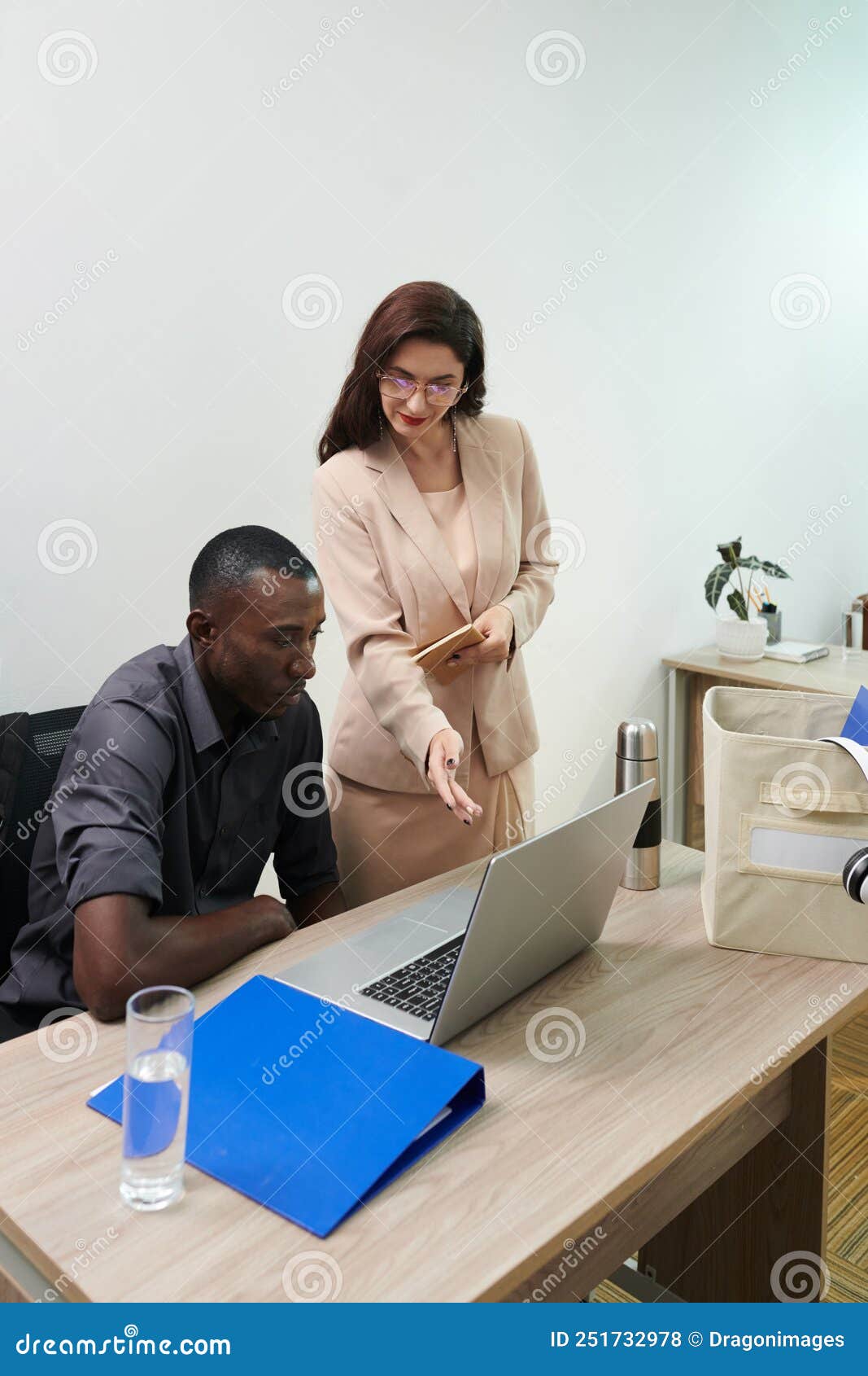 Entrepreneur Explaining Task To Employee Stock Photo - Image of ...