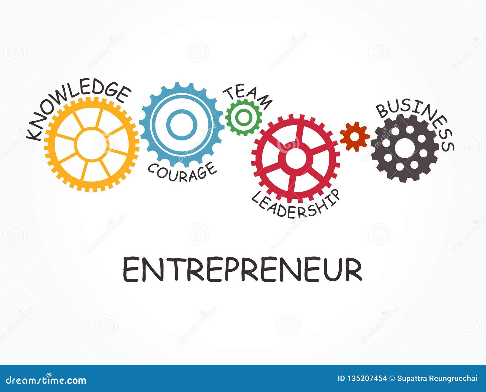 Entrepreneur with Gear Concept. Vector Illustration. Stock Vector ...