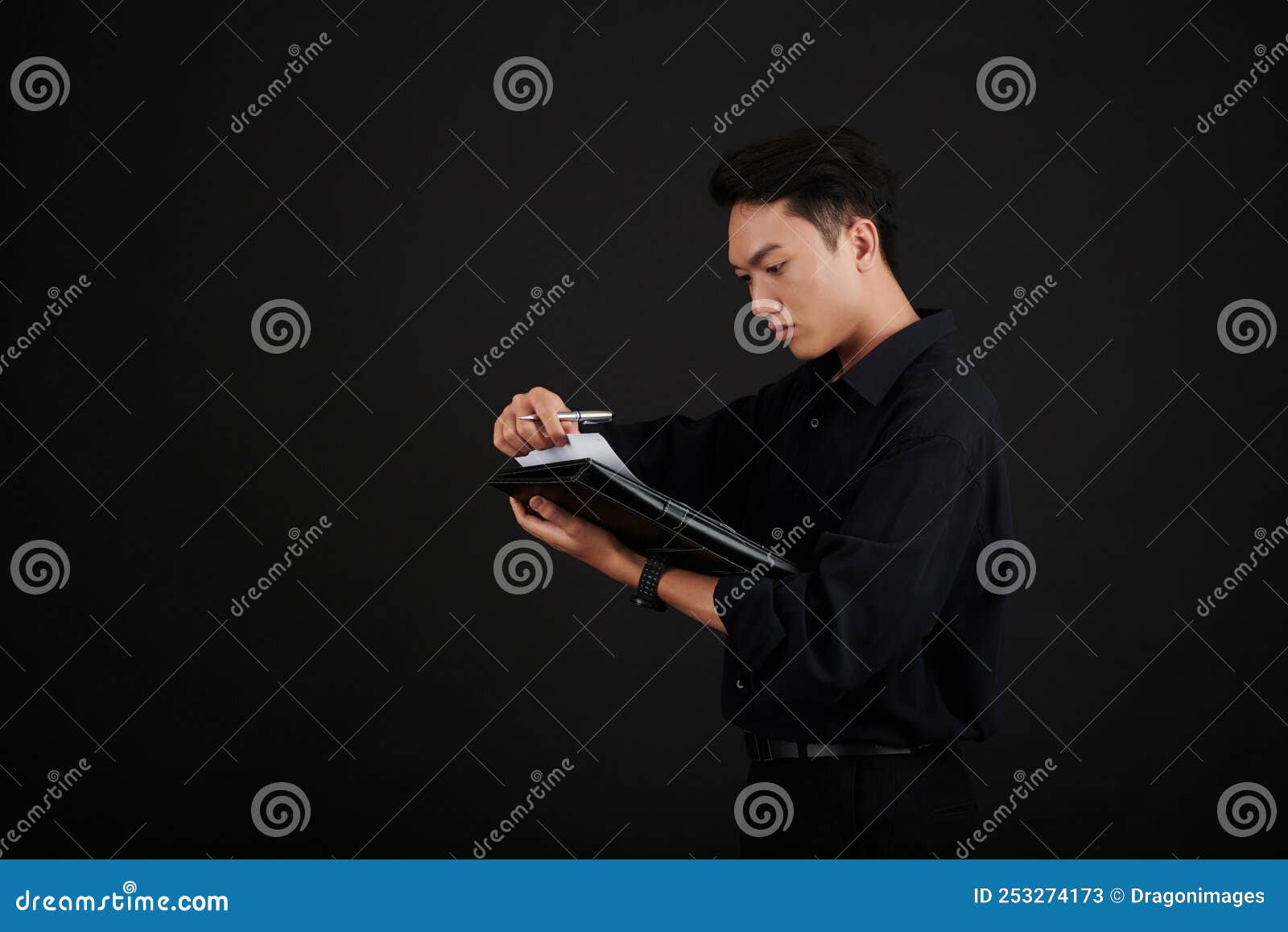 Entrepreneur Reading and Signing Documents Stock Image - Image of ...