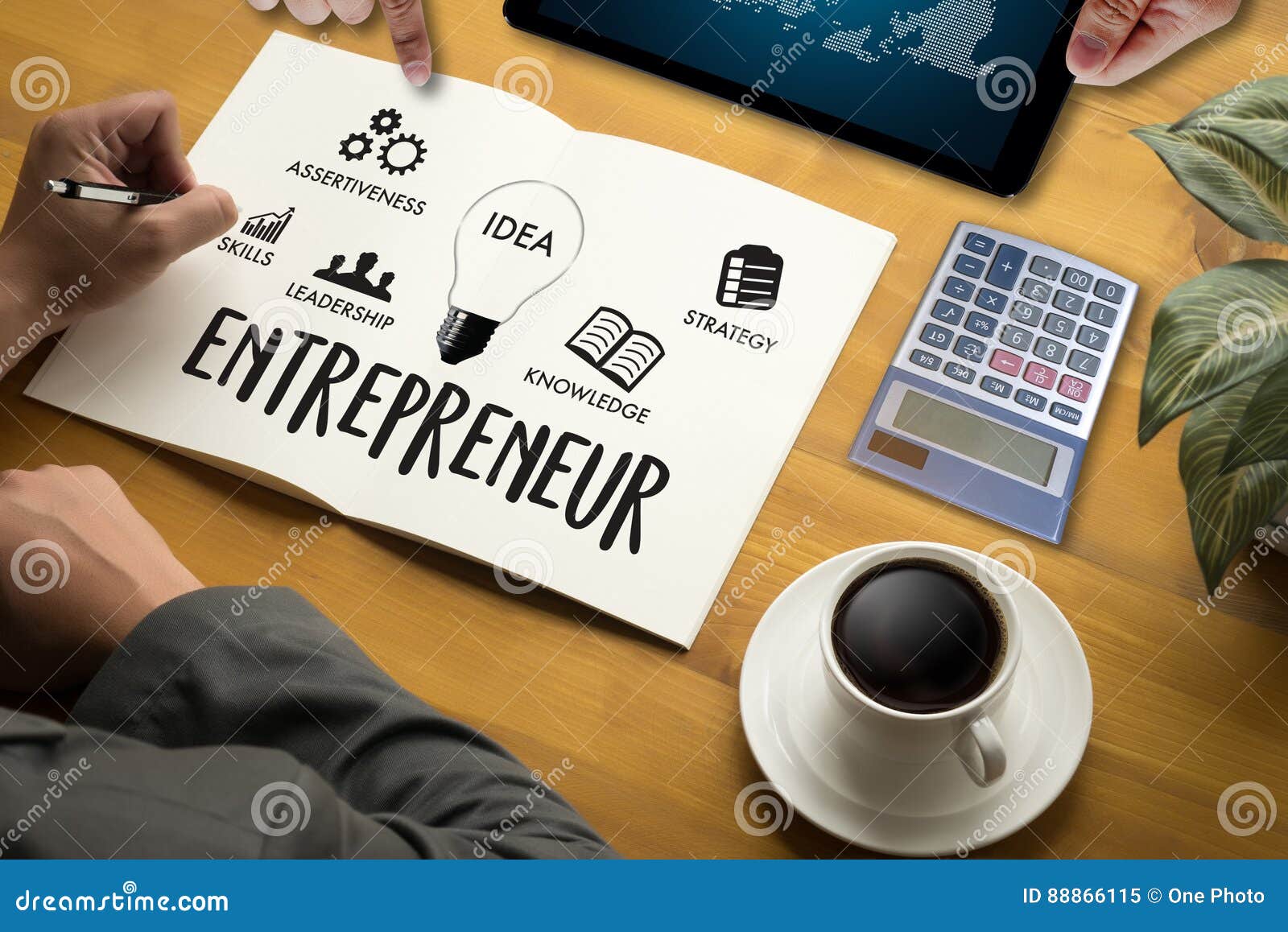 Entrepreneur Team Working in Office. Using Digital Tablet and La Stock ...