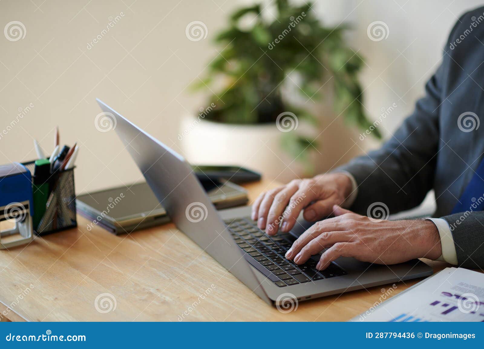 Entrepreneur Working on Laptop Stock Photo - Image of expertise ...