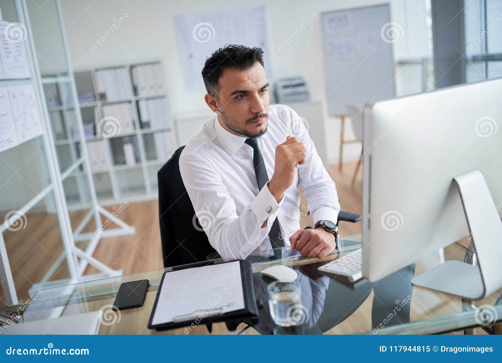 Entrepreneur Working in Office Stock Image - Image of manager ...