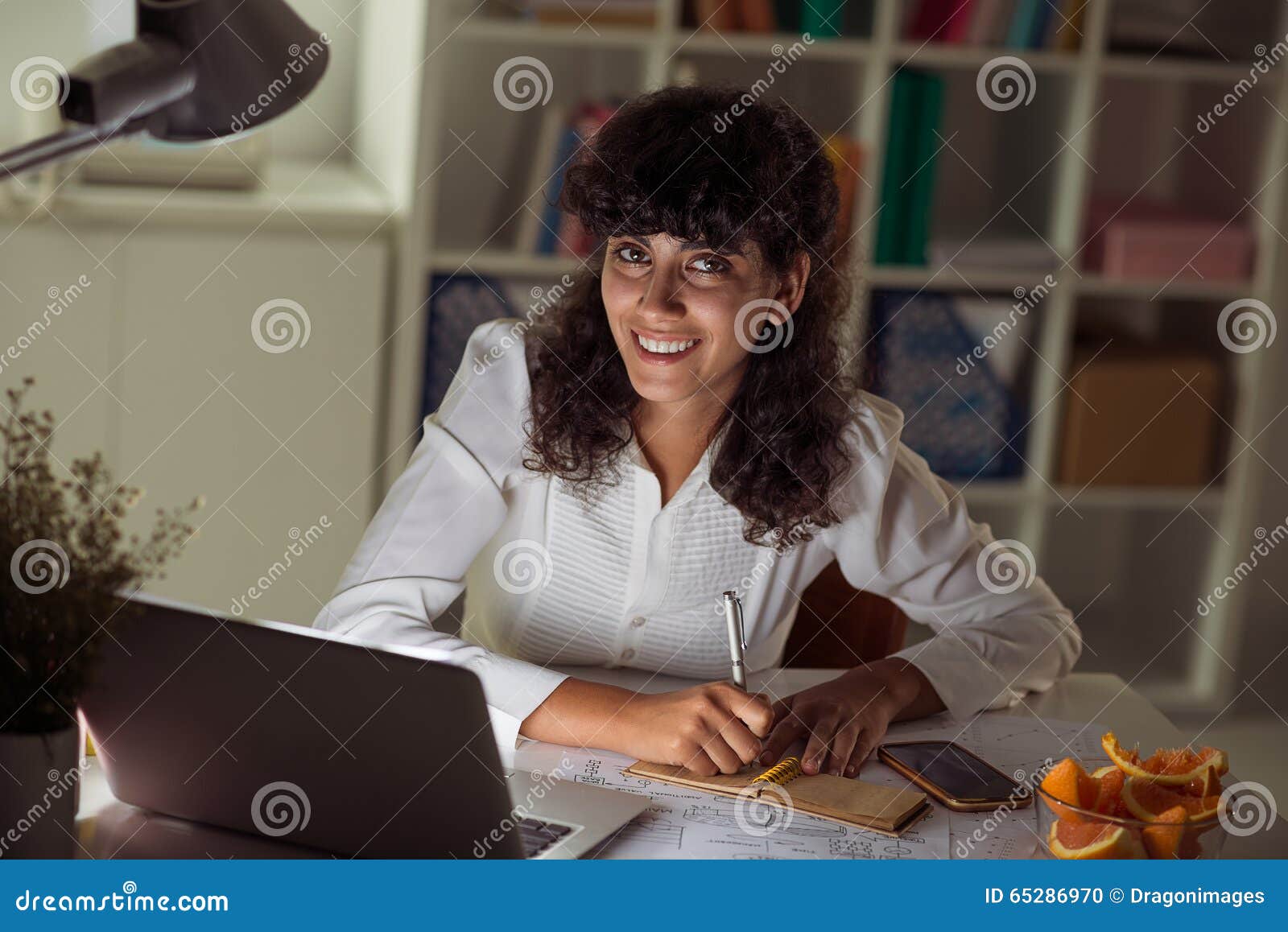 Entrepreneur at workplace stock photo. Image of night - 65286970