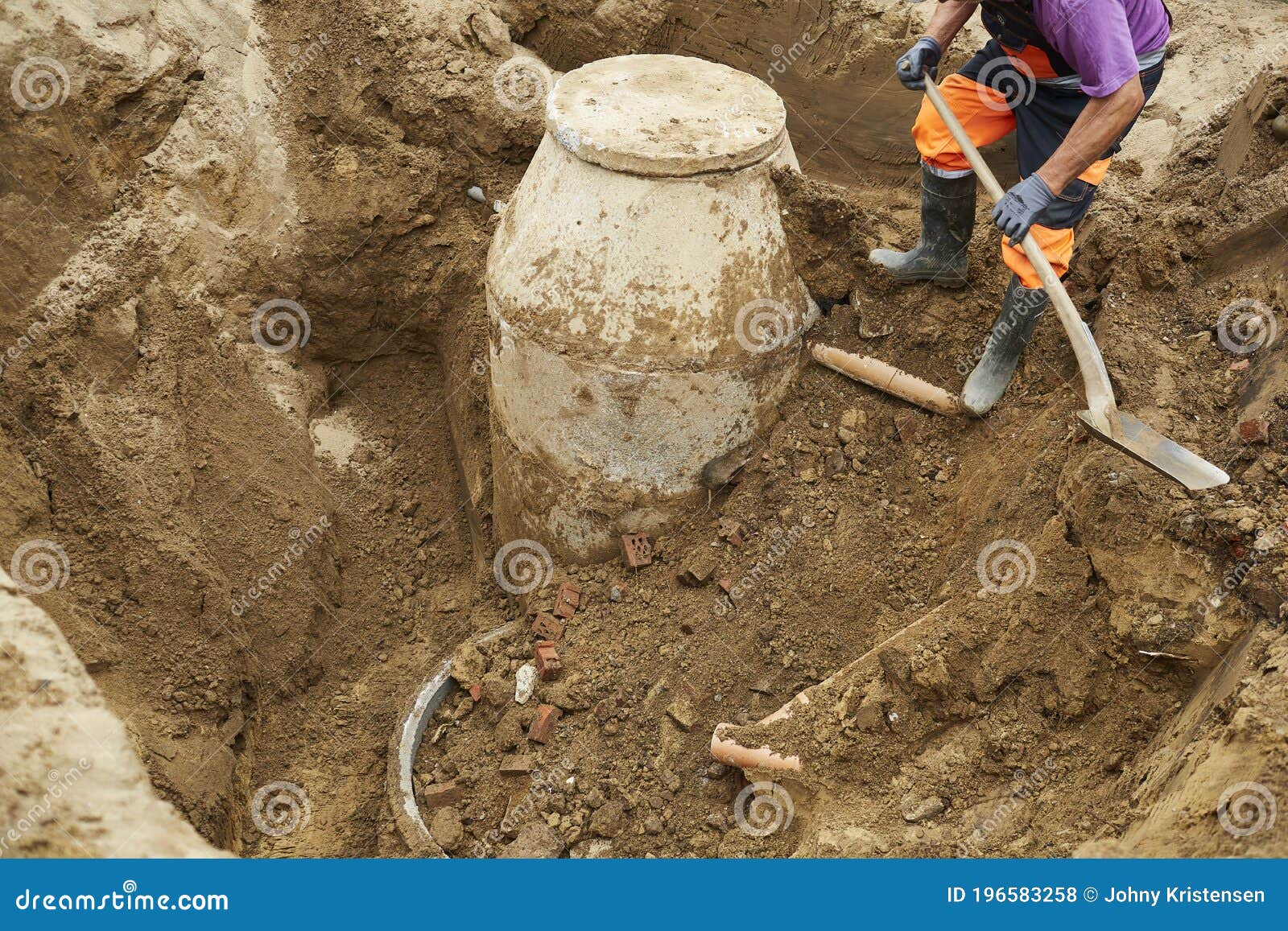 Construction Worker Working Hard Stock Photo - Image of industrial ...