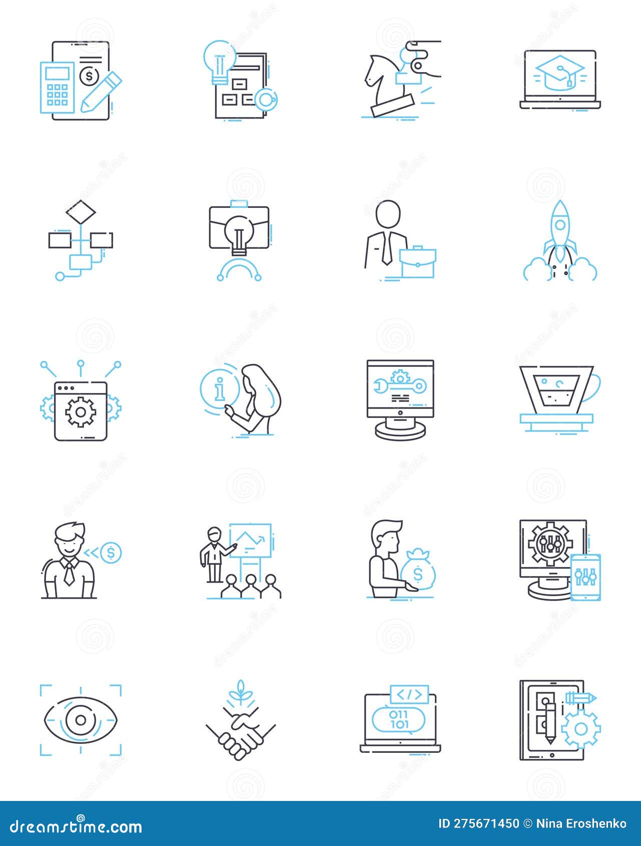 Entrepreneurial Evolution Linear Icons Set. Innovation, Growth ...