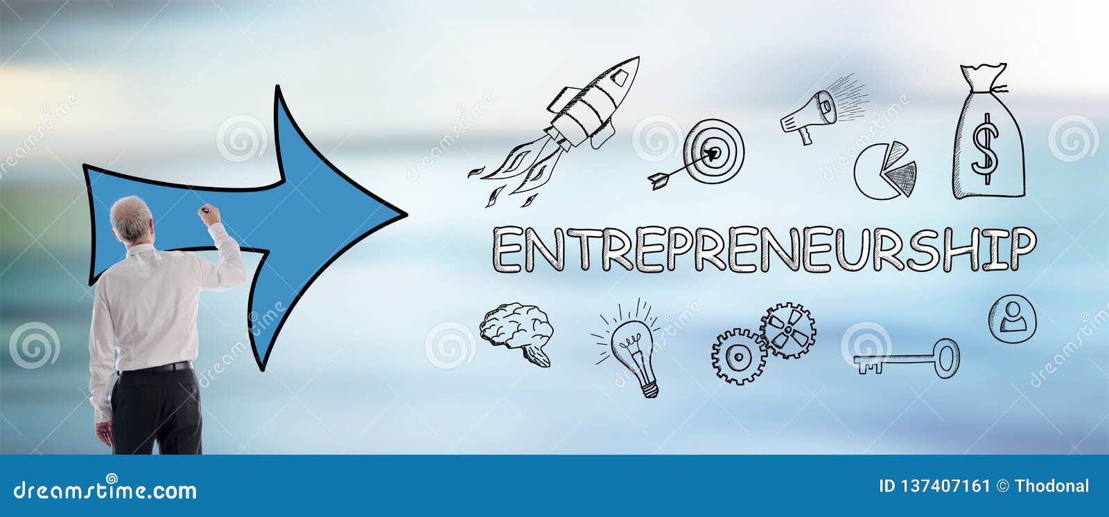 Entrepreneurship Concept Drawn by a Man Stock Image - Image of concept ...