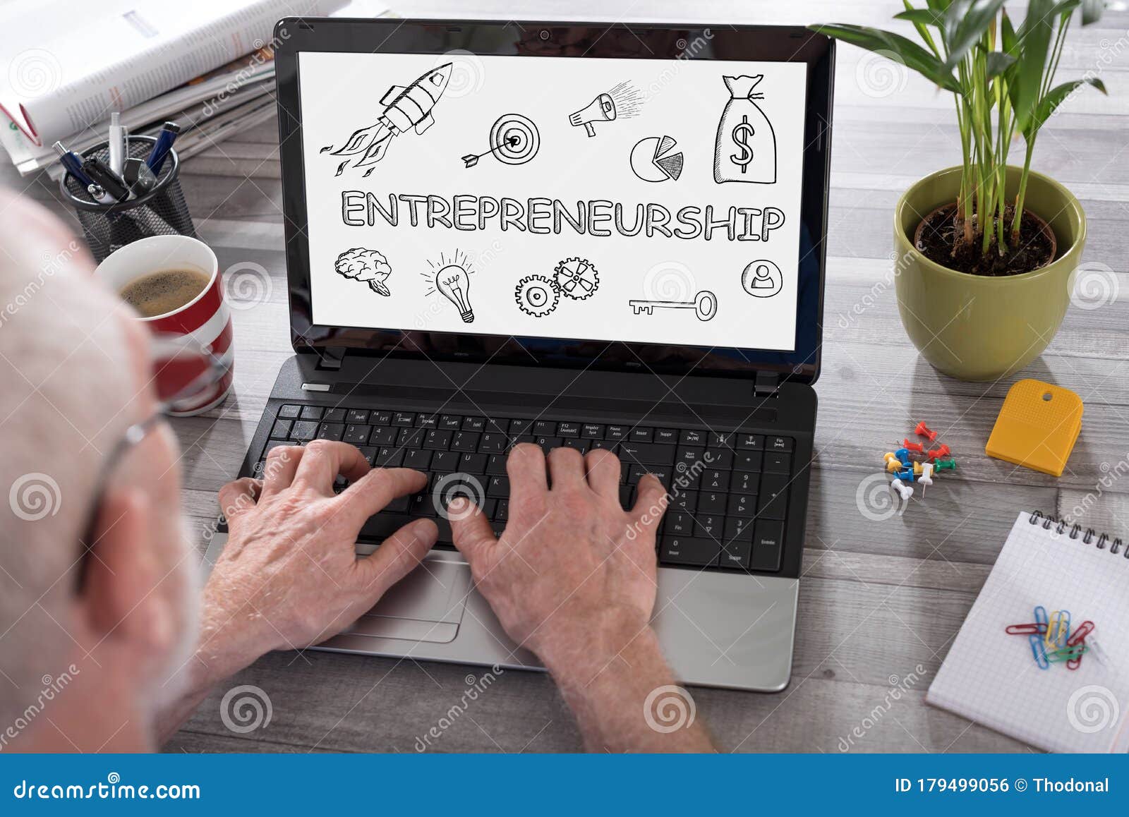 Entrepreneurship Concept on a Laptop Screen Stock Photo - Image of ...