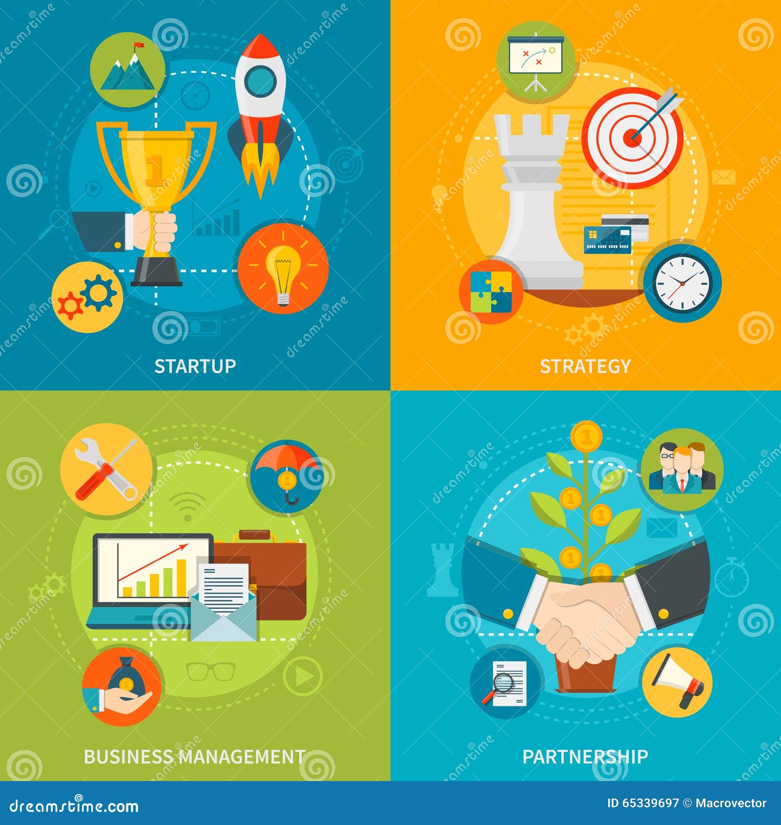 Entrepreneurship 2x2 Design Concept Stock Vector - Illustration of idea ...