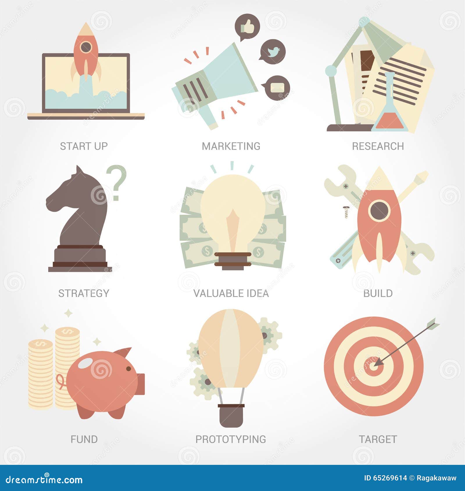 Entrepreneurship Flat Design Icon Set Stock Illustration - Illustration ...