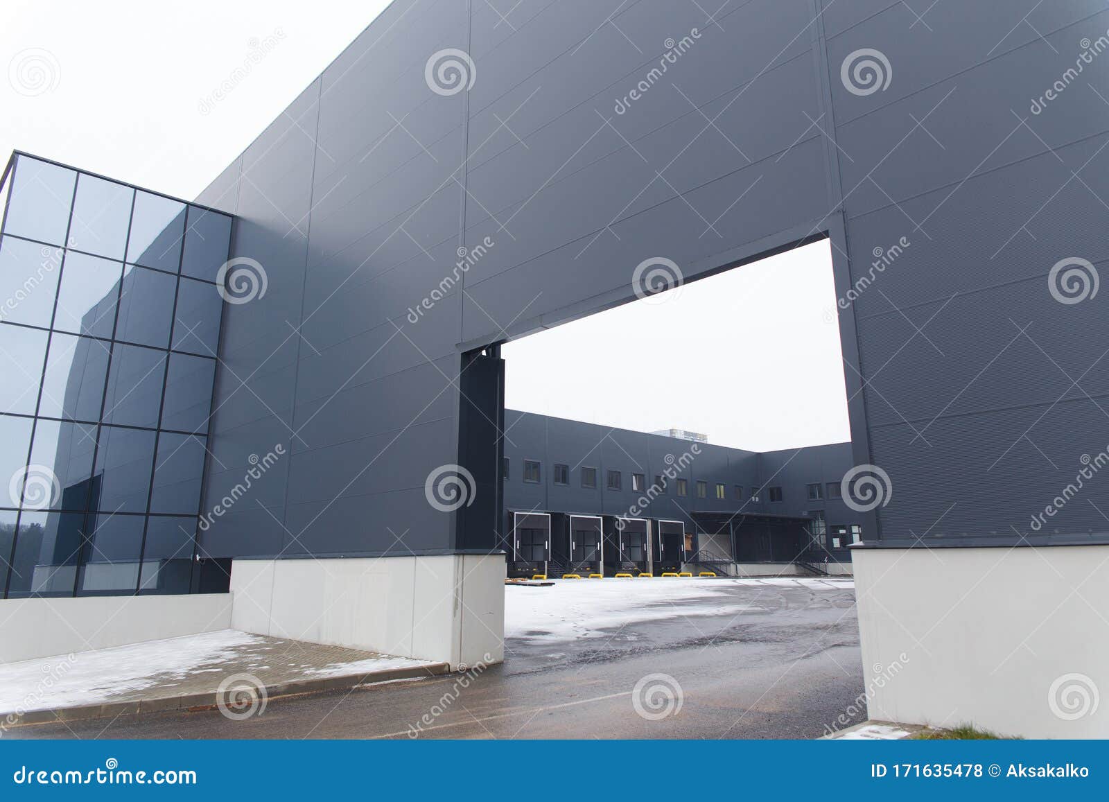 Entry in a Distribution Warehouse with Cargo Doors Stock Photo - Image ...