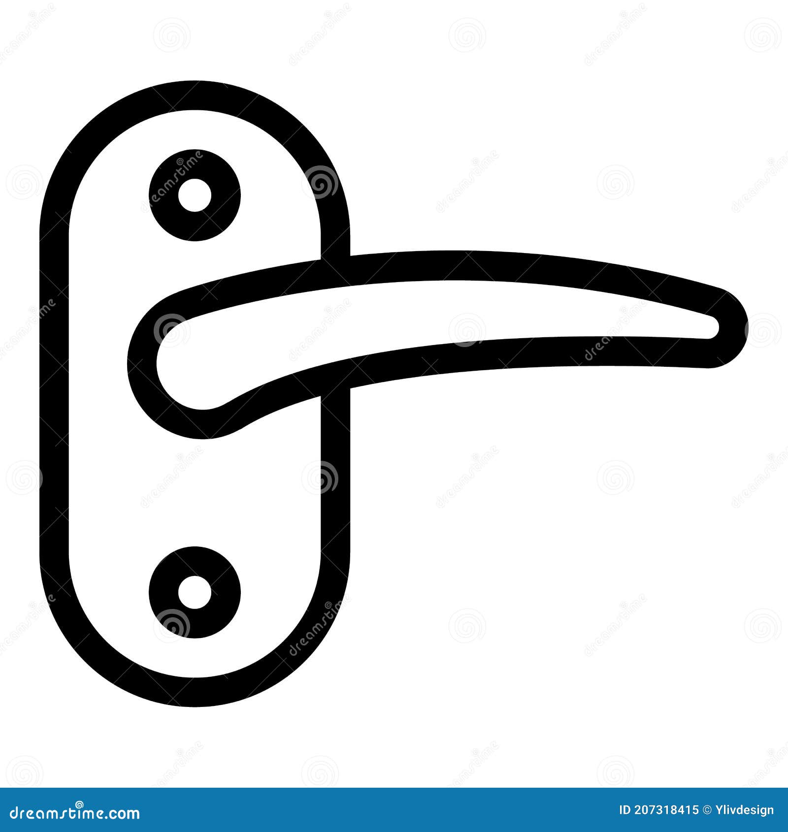 Entry Door Handle Icon, Outline Style Stock Illustration - Illustration ...