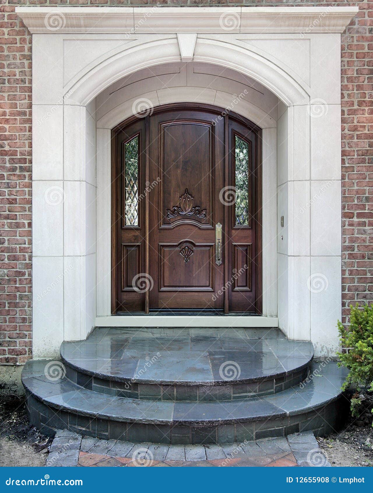 Entry and Doorway To Luxury Home Stock Photo - Image of single ...