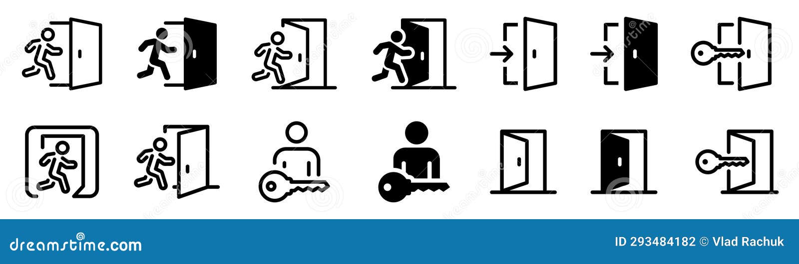 Entry and Exit Icons. Login and Logout Icon Set. Enter and Quit Icons ...