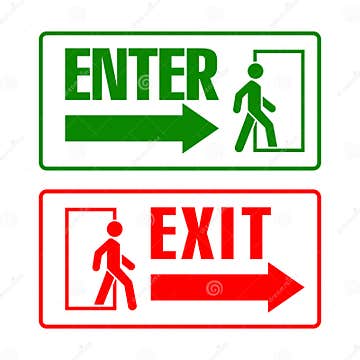 Entry and exit sign stock vector. Illustration of emergency - 214627012