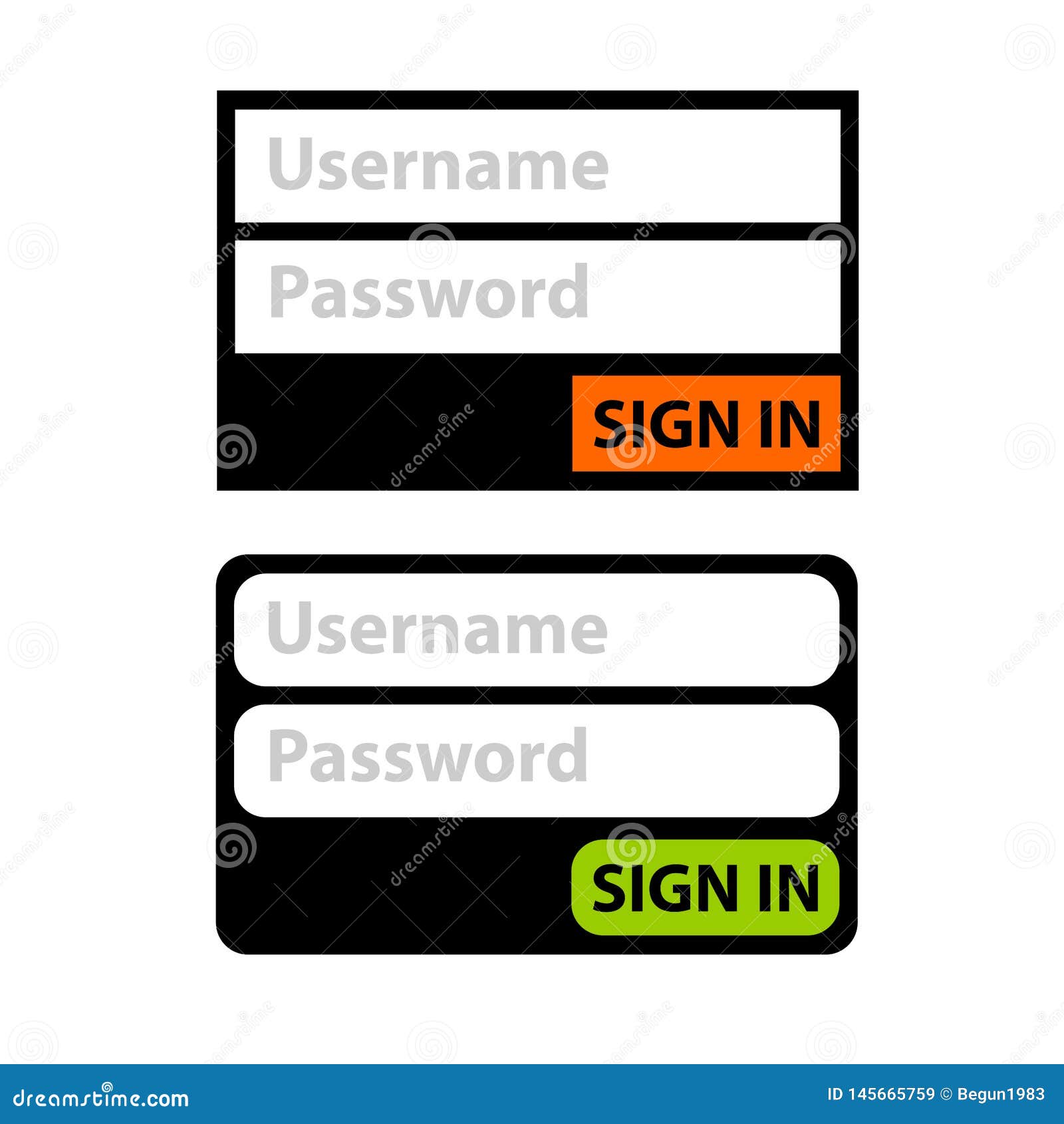Entry Form of Login and Password Stock Vector - Illustration of entry ...