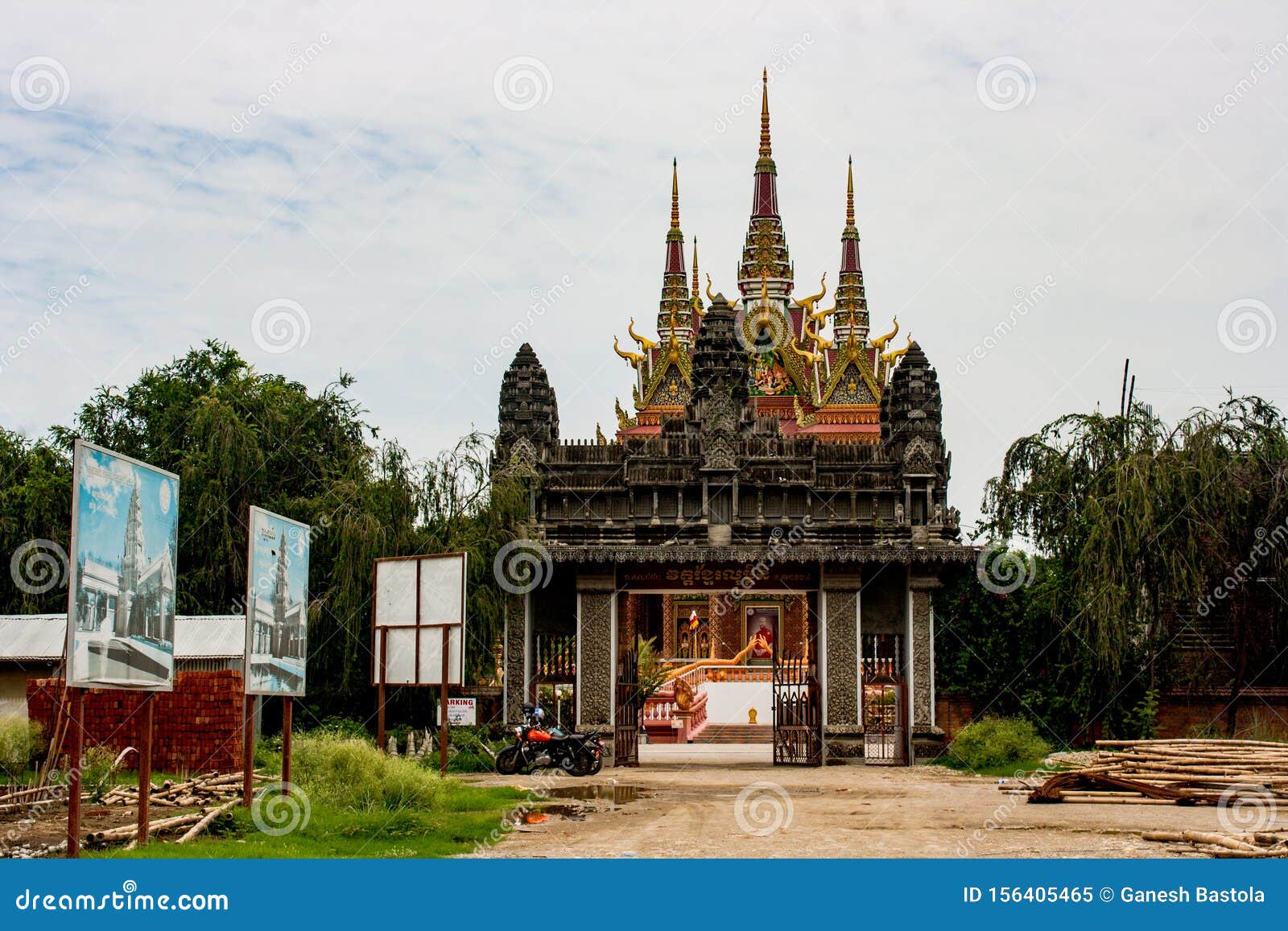 Entry Gate and Monastery of Combodian Monastery Editorial Image - Image ... Entry Gate and Monastery of Combodian Monastery Editorial Image - Image ...