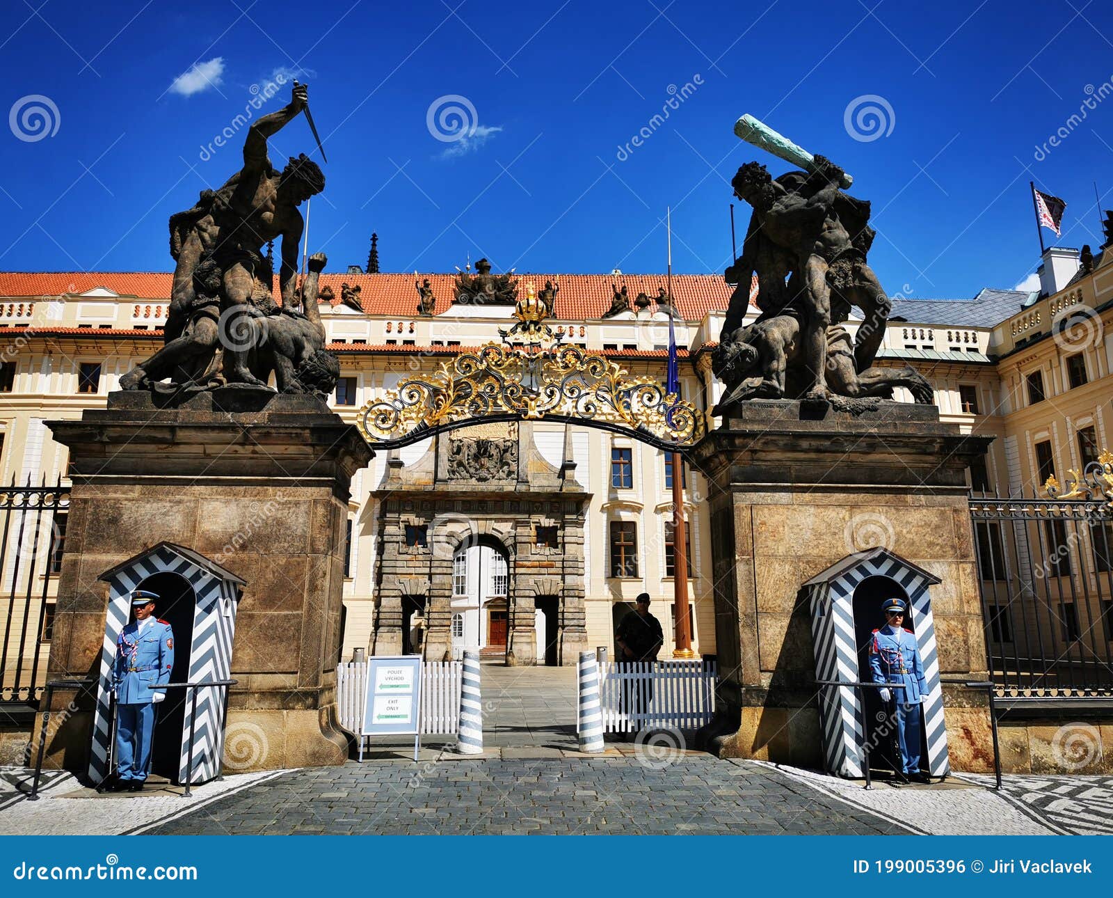 Entry Gate To Czech Prague Castle Editorial Photo - Image of ...
