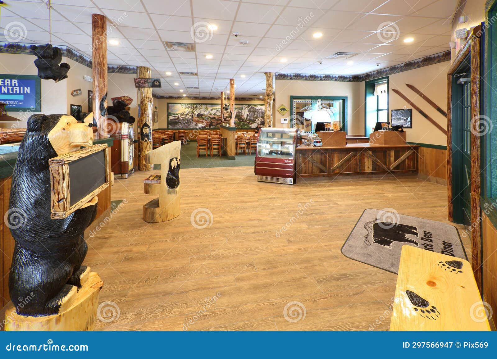 Entry Way Area of a Black Bear Diner Stock Image - Image of ...