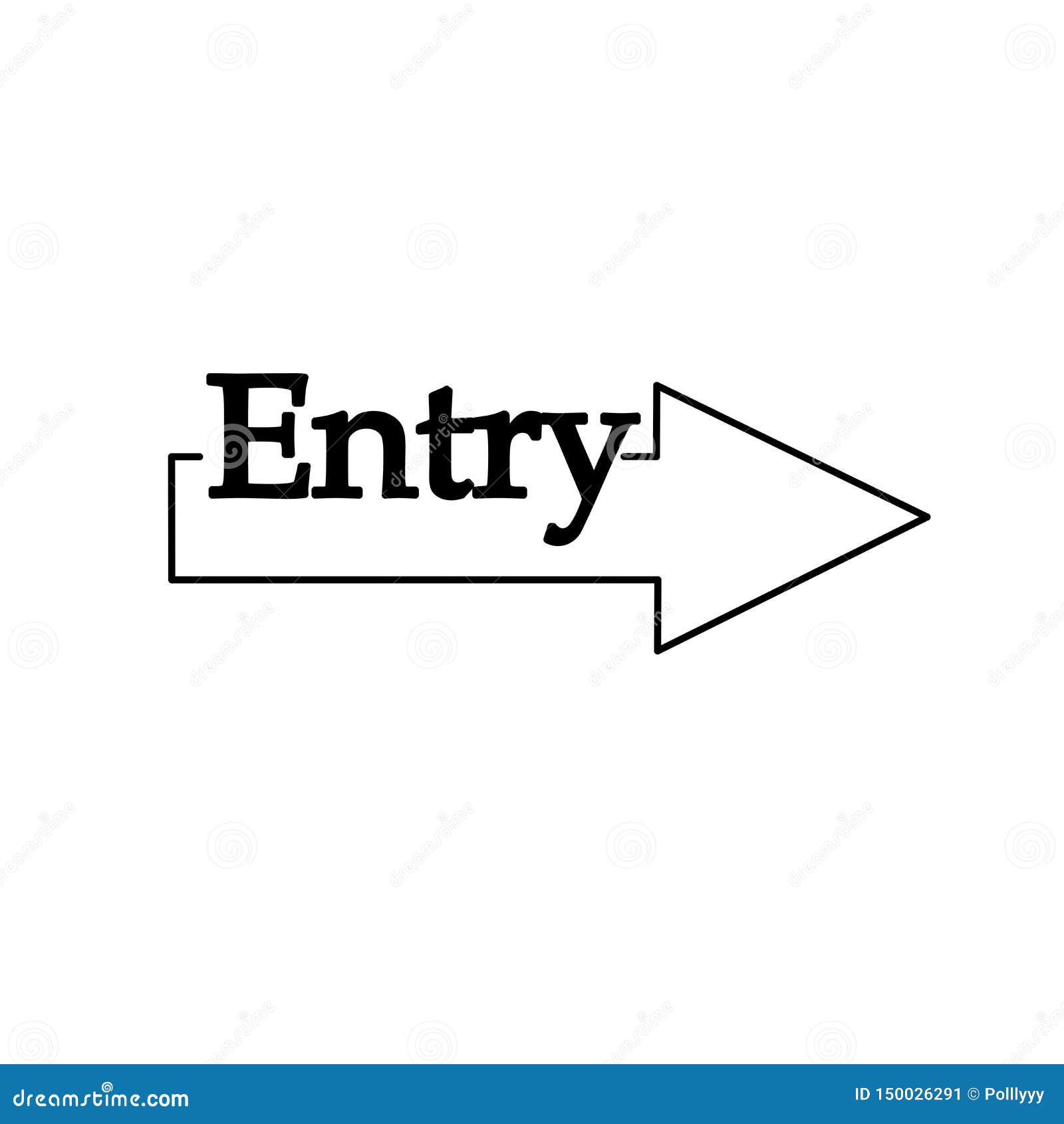 Entry Icon Arrow Pointer Illustration Line. Vector Stock Vector ...