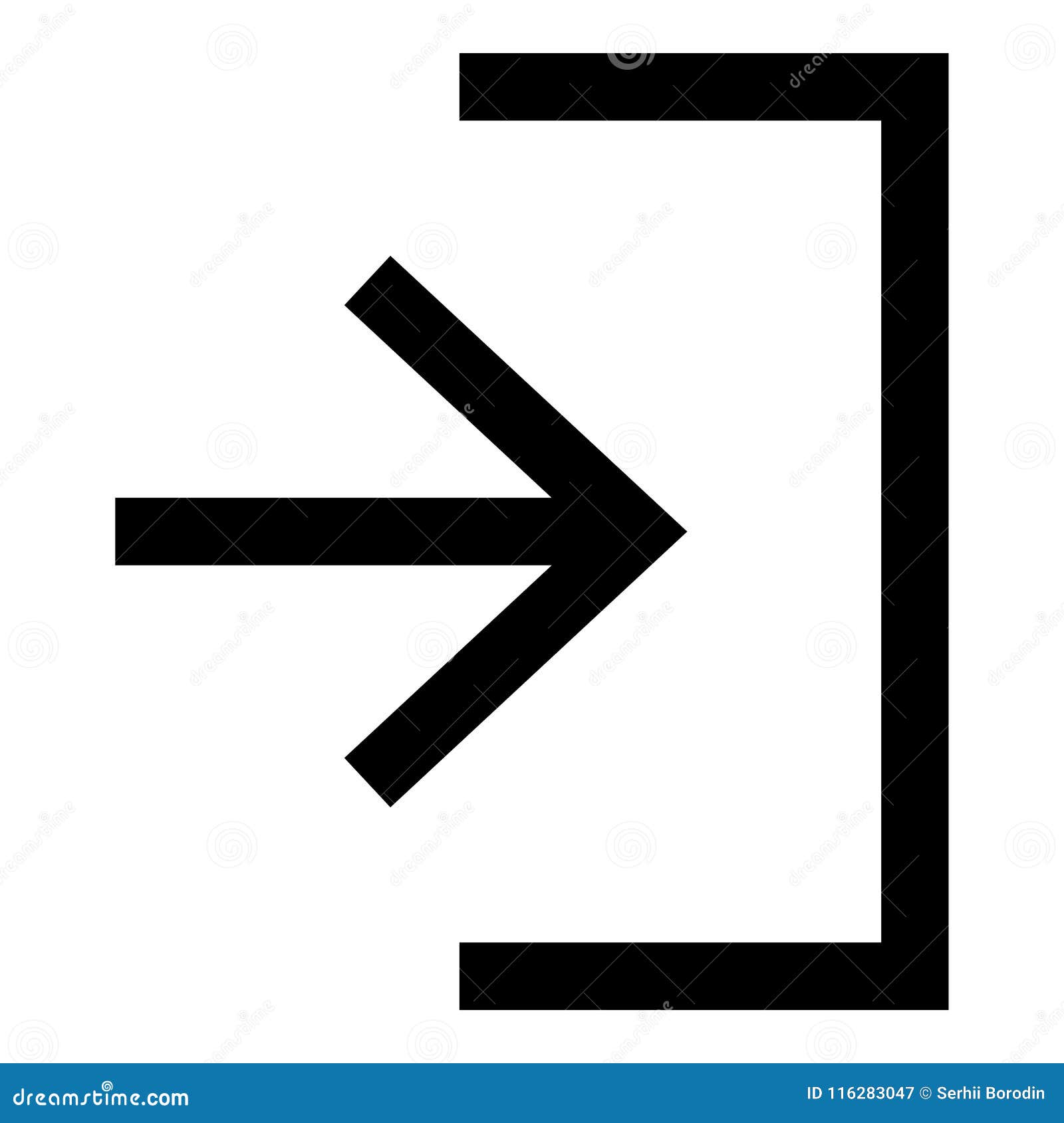Entry Input Enter Door Icon Black Color Illustration Flat Style Simple ...