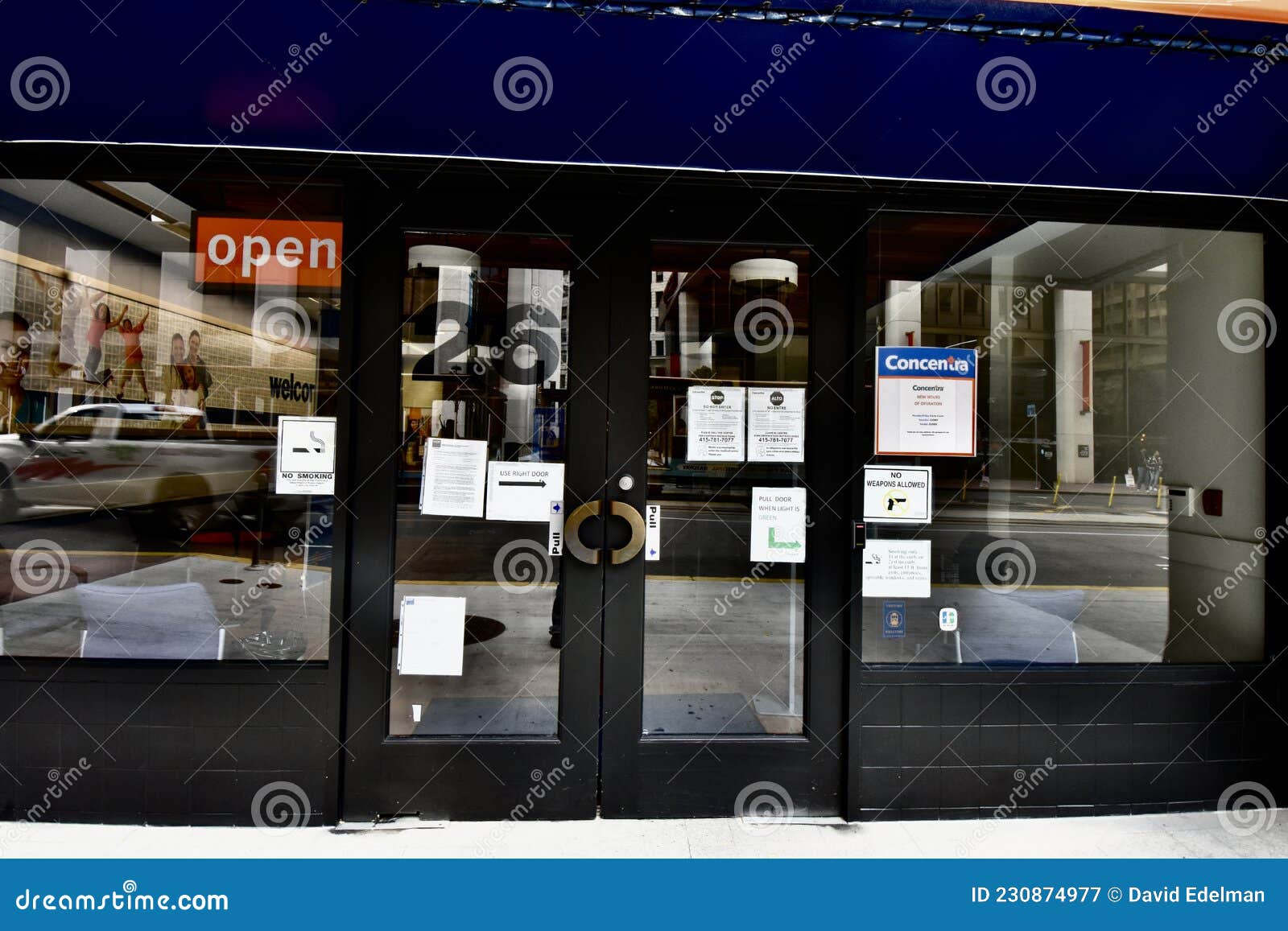 Entry Instruction Signs on an Office Door. Editorial Photography ...