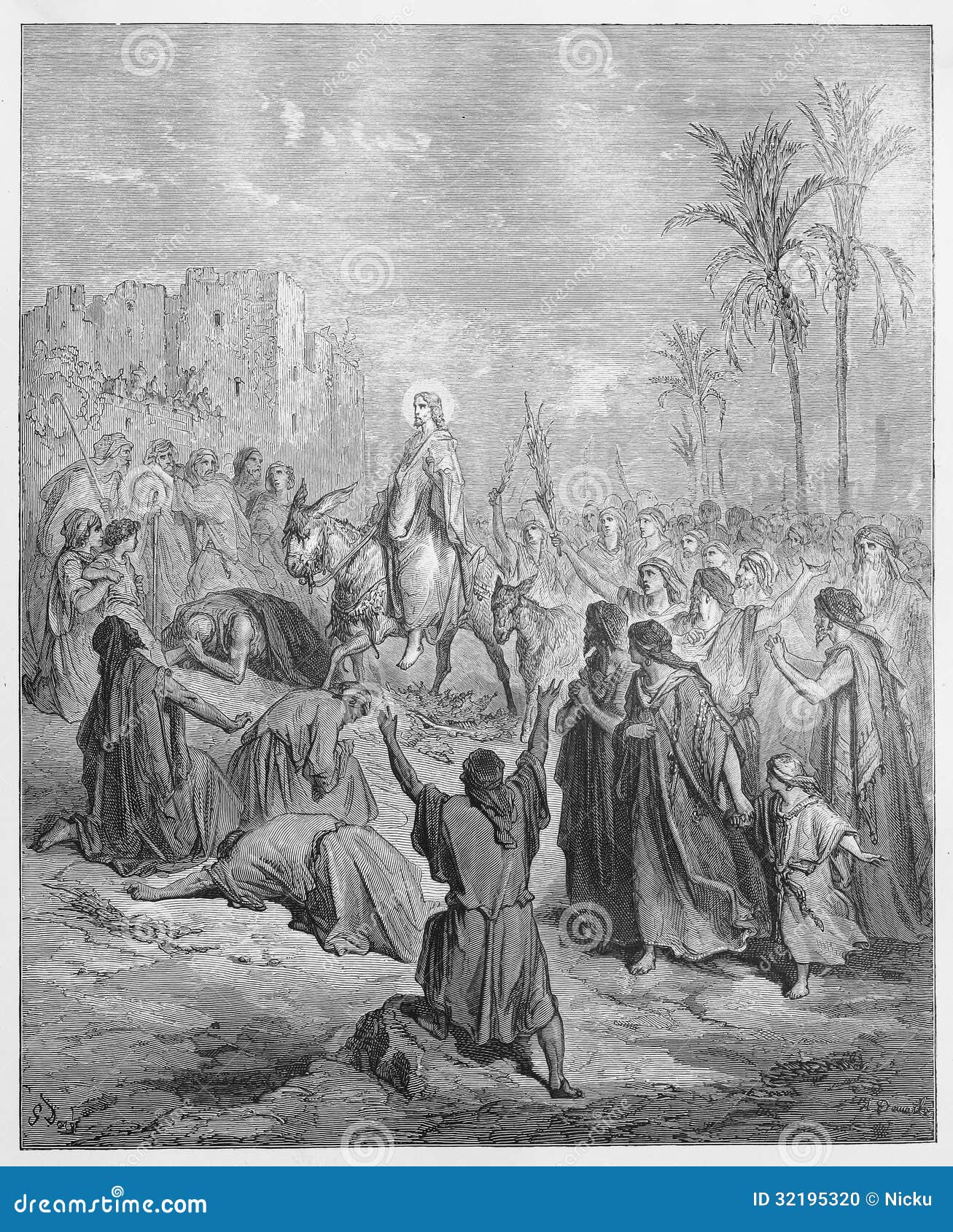 Entry of Jesus into Jerusalem Editorial Image - Illustration of period ...