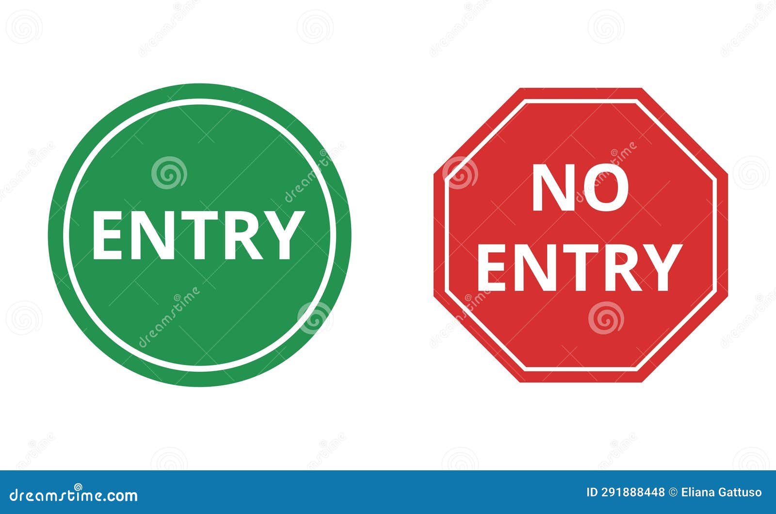 Entry and No Entry Symbol stock vector. Illustration of transportation ...