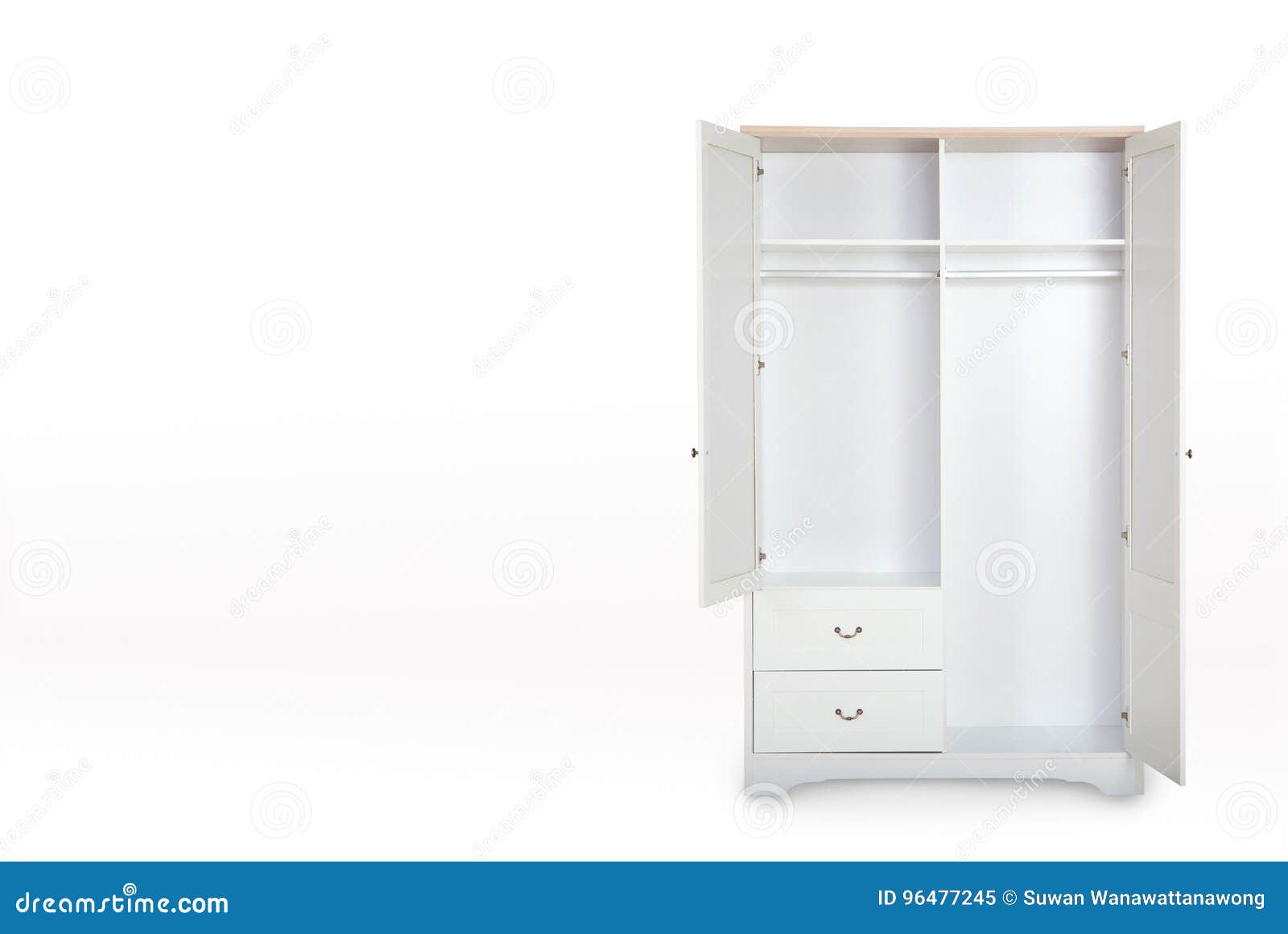 Entry Open White Wardrobe Isolated On White Background Stock Photo ...