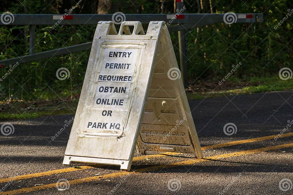 Entry permit required sign stock photo. Image of camping - 218952858