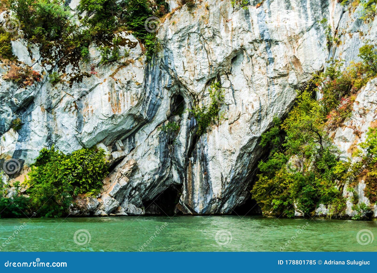 The Entry in Ponicova Cave, Danube River Stock Image - Image of ...