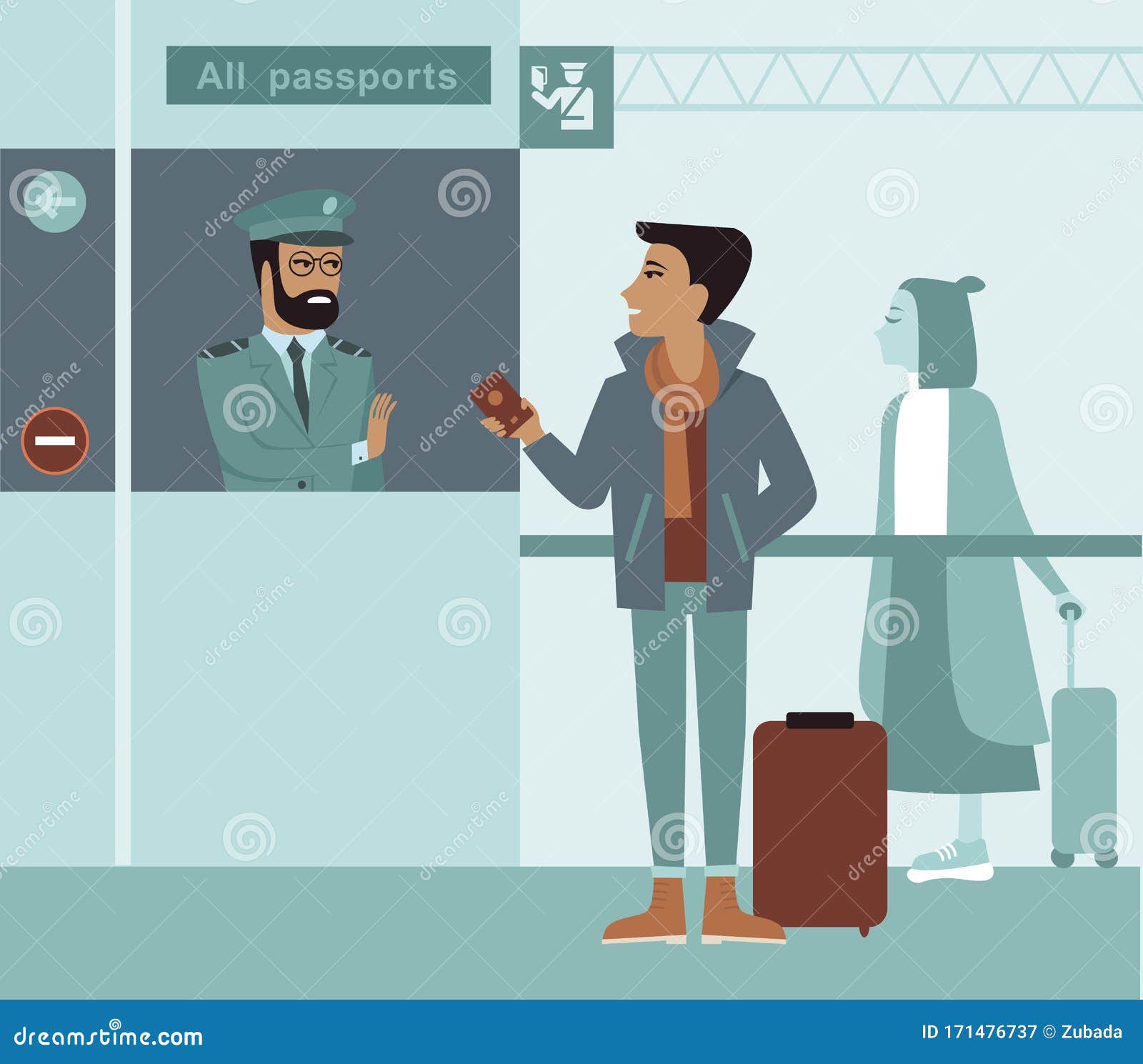 Entry is Prohibited BorderÂ control Counter Stock Vector - Illustration ...