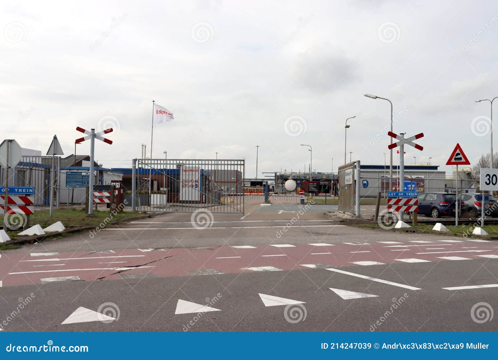 Entry of the Refinery of ExxonMobil in the Botlek Harbor Editorial ...