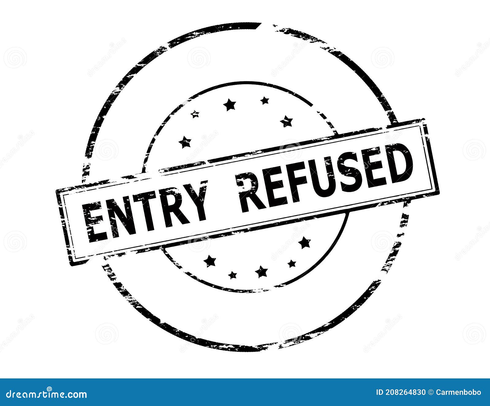 Stamp with Text Entry Refused Stock Illustration - Illustration of ...