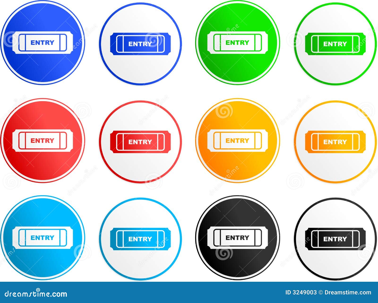 Entry sign icons stock vector. Illustration of graphics - 3249003