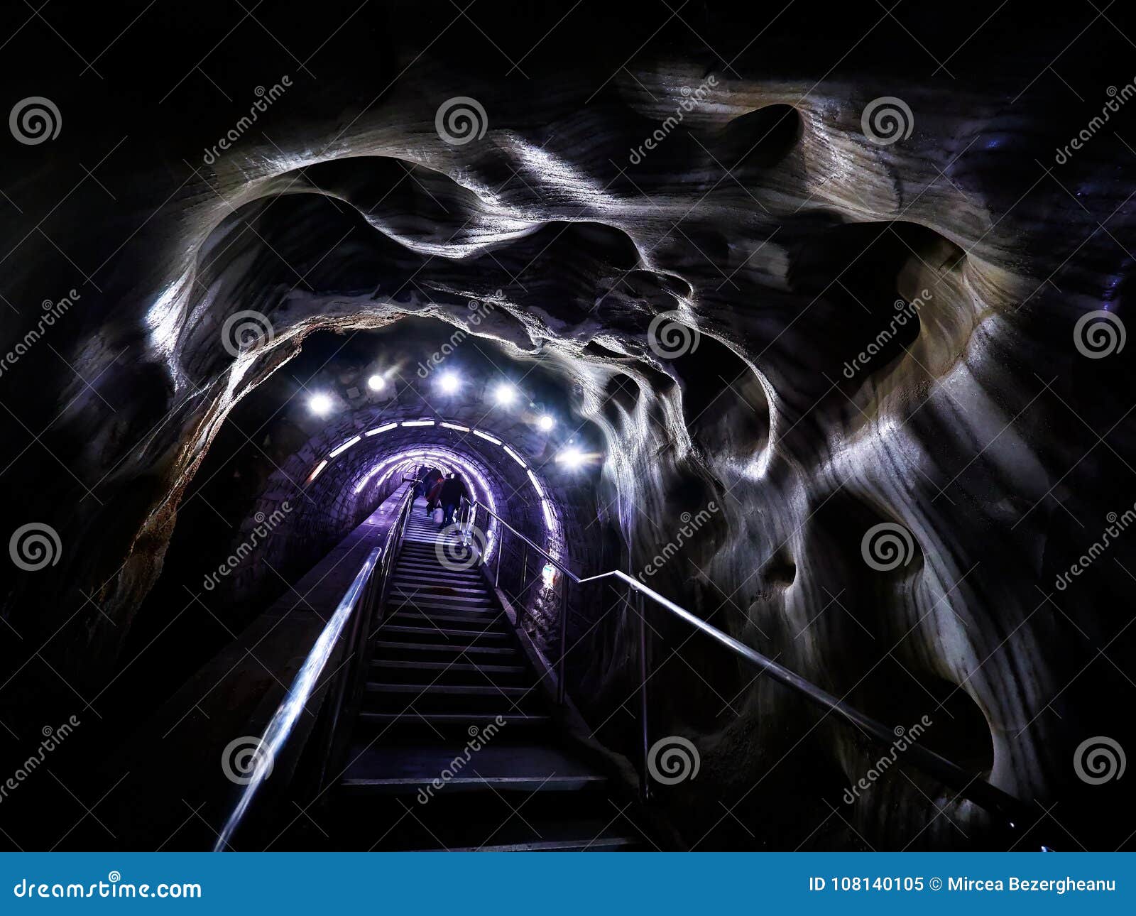 Entry Stairs in Turda Salt Mine, Romania Stock Image - Image of ...