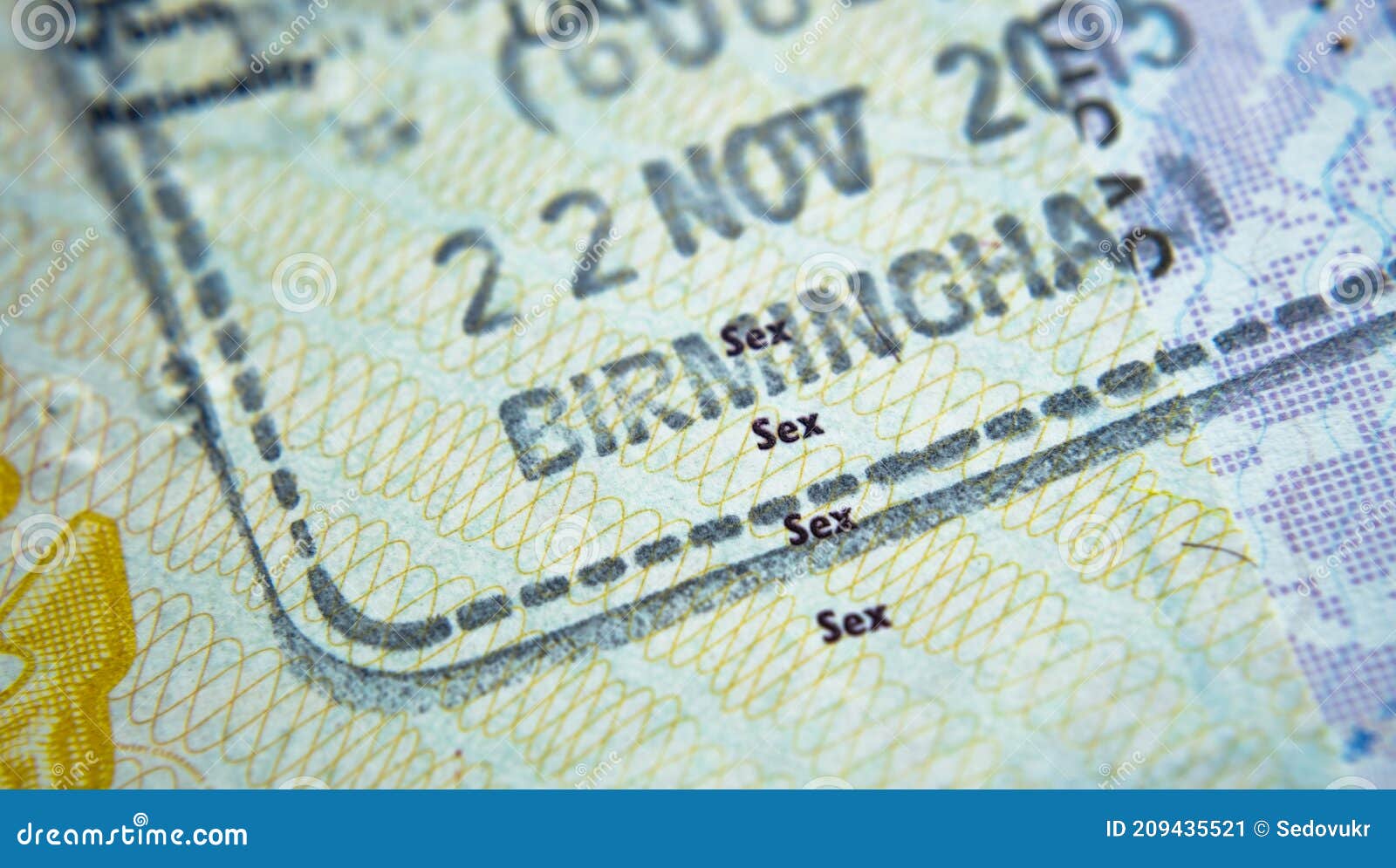 Entry Stamp In Passport Made By Immigration Officer At Border And Visa Control At Birmingham