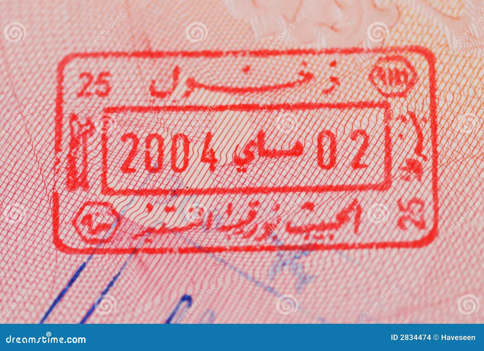 Entry Stamps In Passport Page. Magnifying Glass Royalty-Free Stock ...