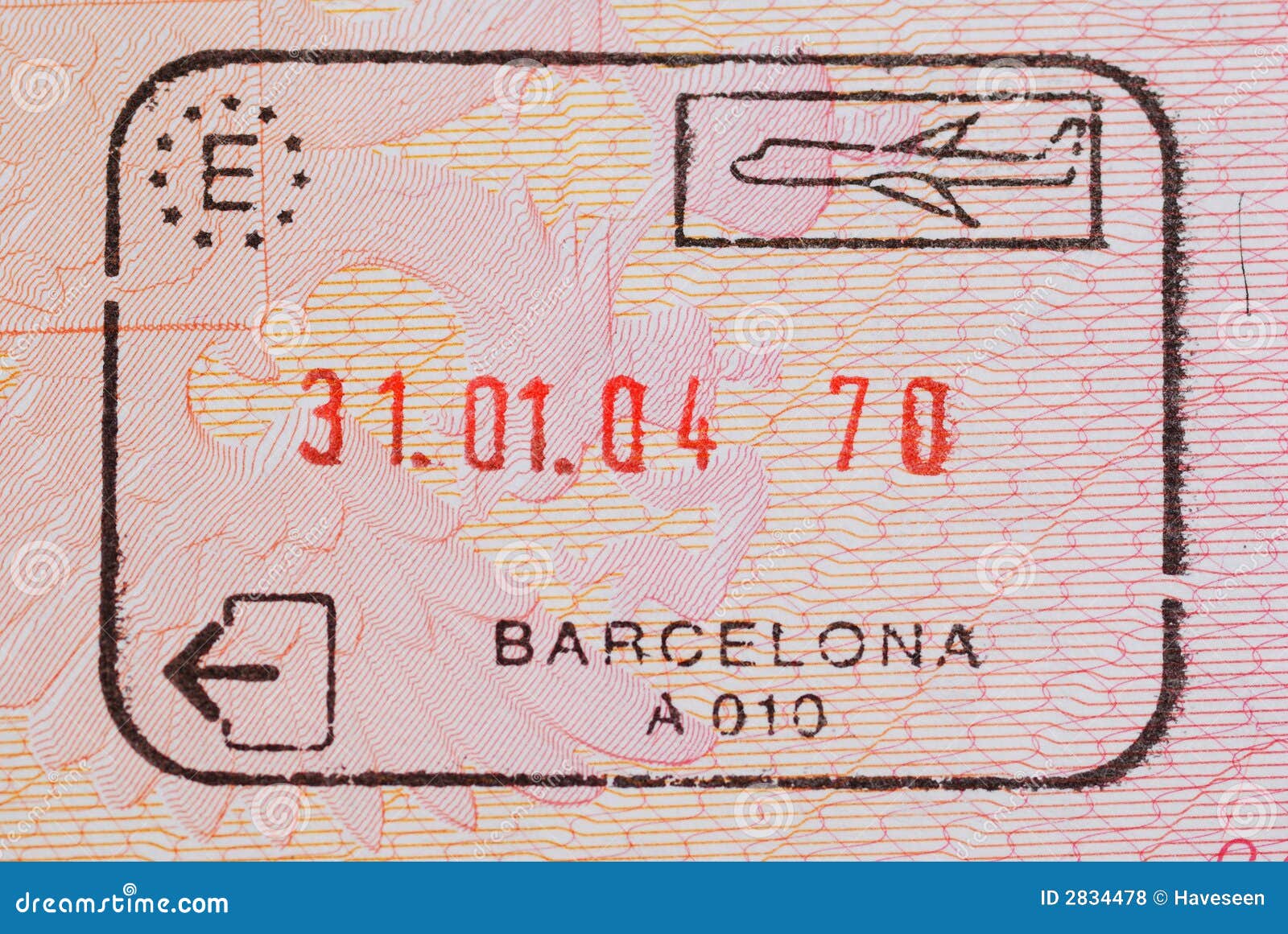 Entry Stamps In Passport Page. Magnifying Glass Royalty-Free Stock ...