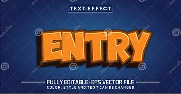 Entry Text Style Effect Editable Stock Vector - Illustration of ...