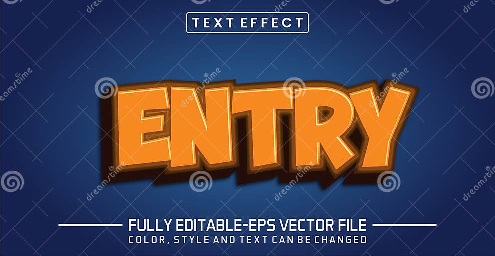 Entry Text Style Effect Editable Stock Vector - Illustration of ...