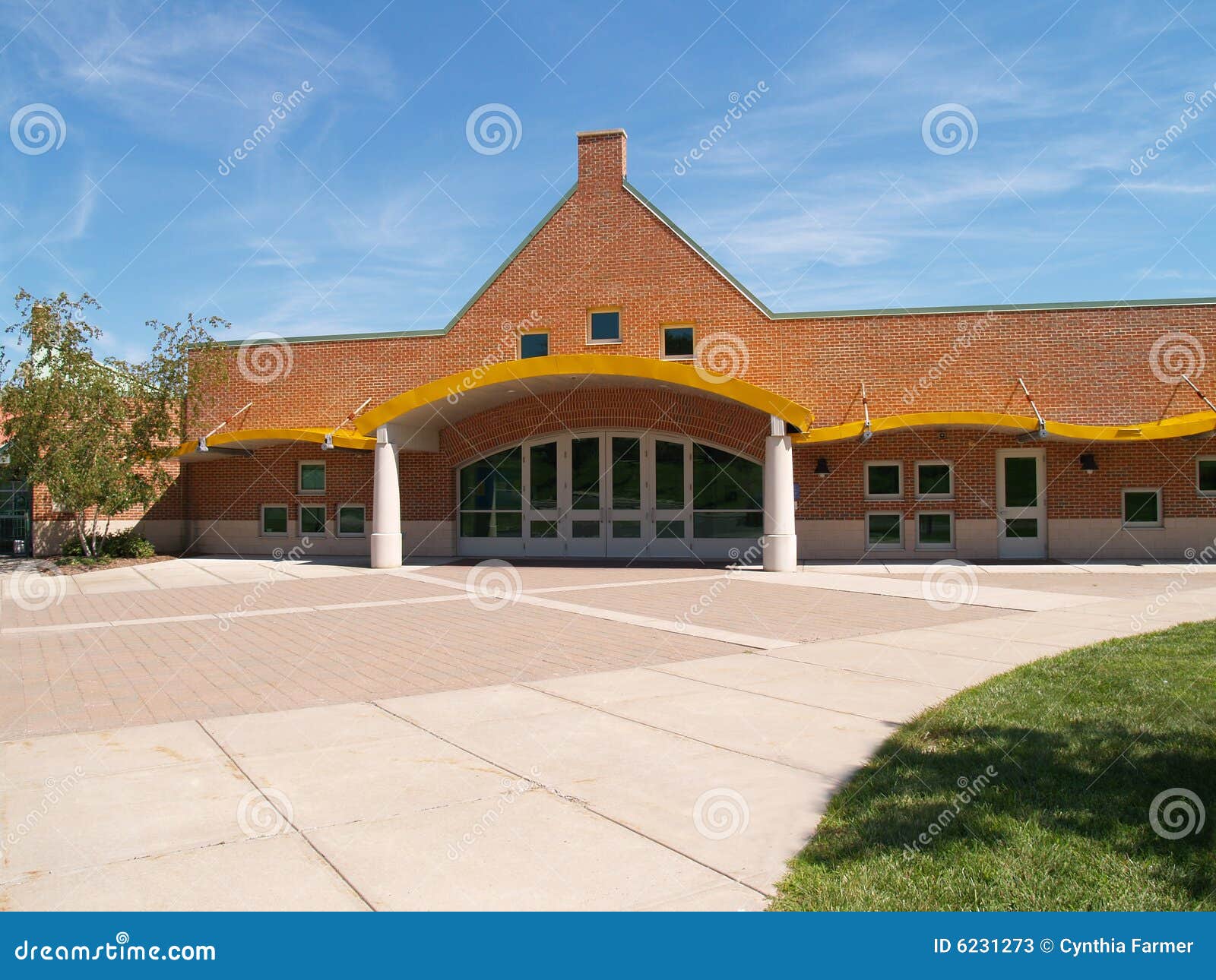 Entry to an modern school stock image. Image of public - 6231273