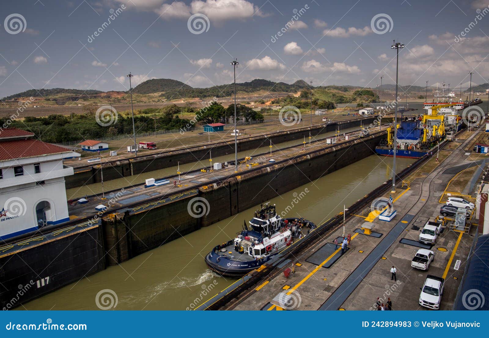 Panama, Panama Canal Cargo Points Canal Environment Editorial Stock ...