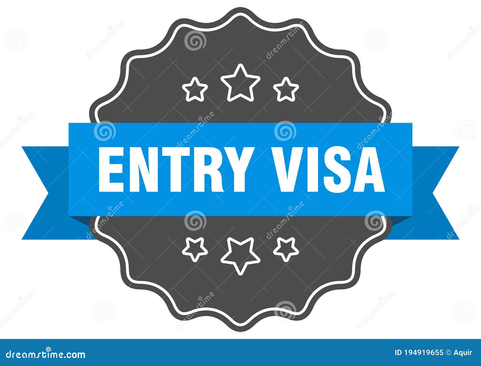 Entry Visa Label. Entry Visa Isolated Seal. Sticker. Sign Stock Vector ...