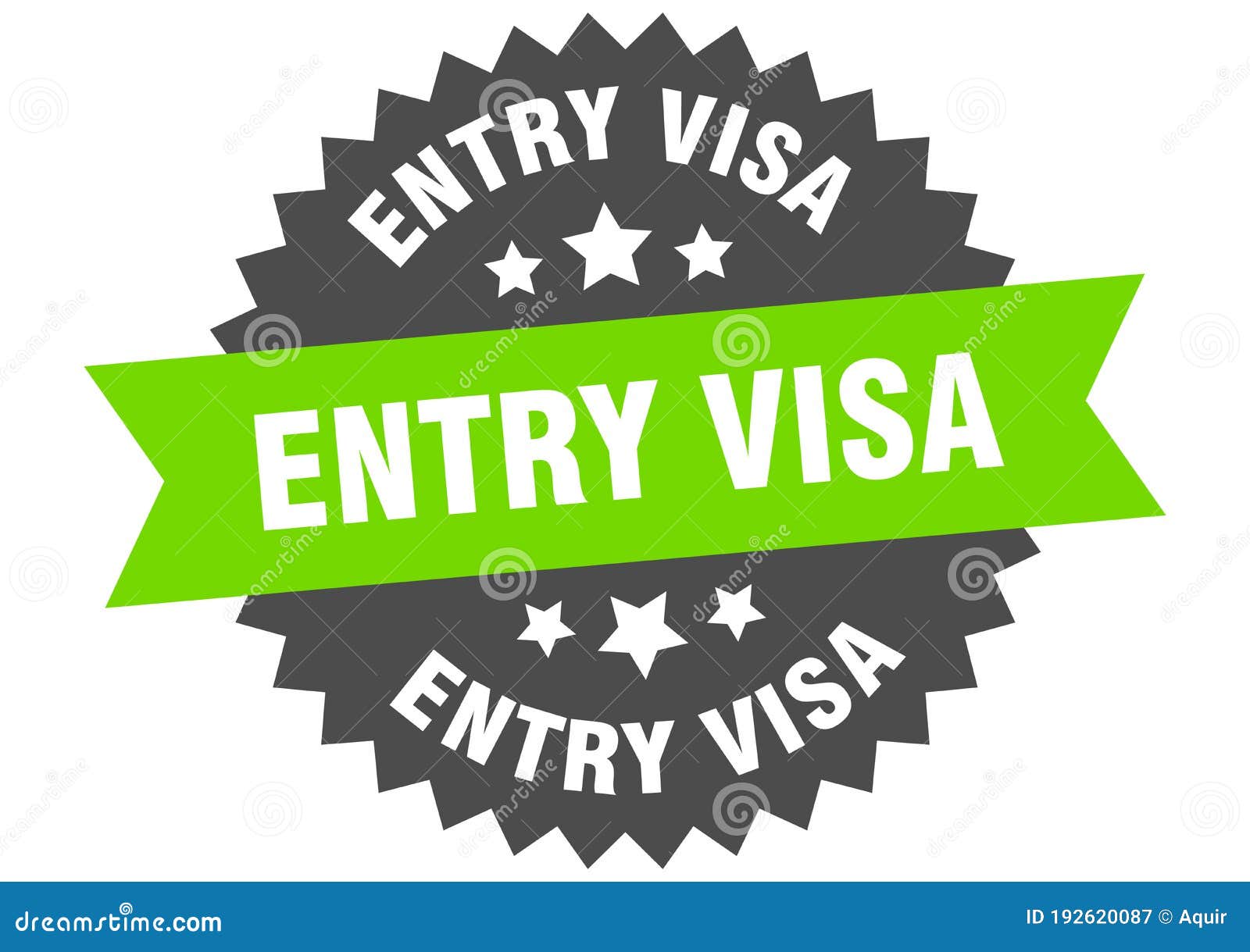 Entry Visa Sign. Entry Visa Round Isolated Ribbon Label Stock Vector ...
