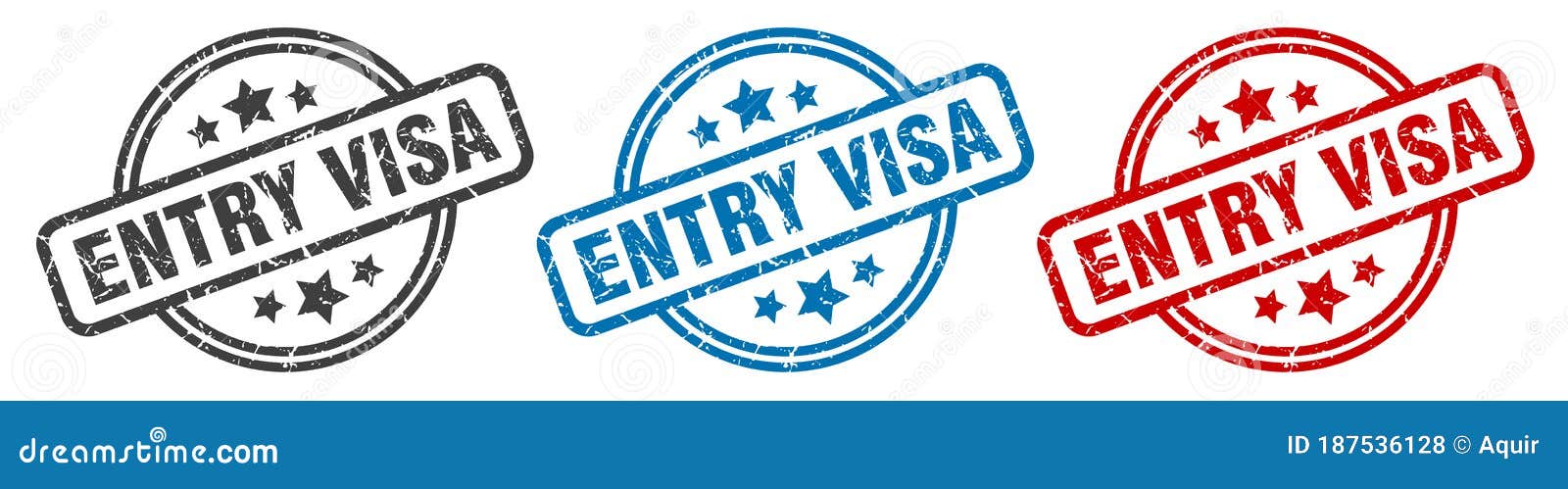 Entry Visa Stamp. Entry Visa Round Isolated Sign Stock Vector ...