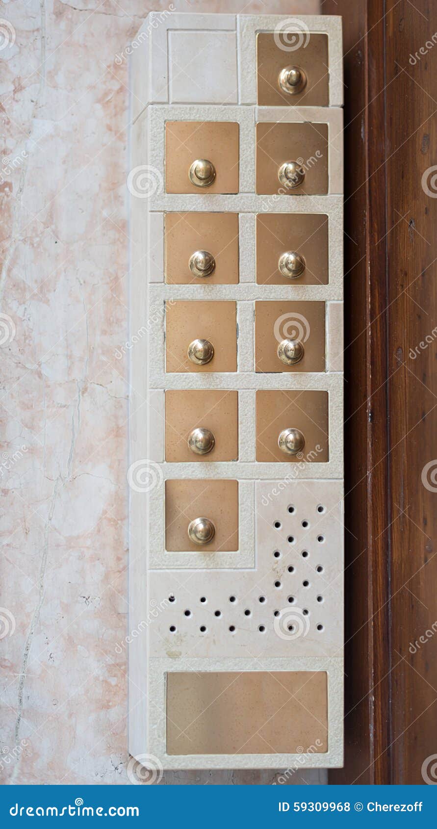 Entryphone, close up view stock photo. Image of entryphone - 59309968