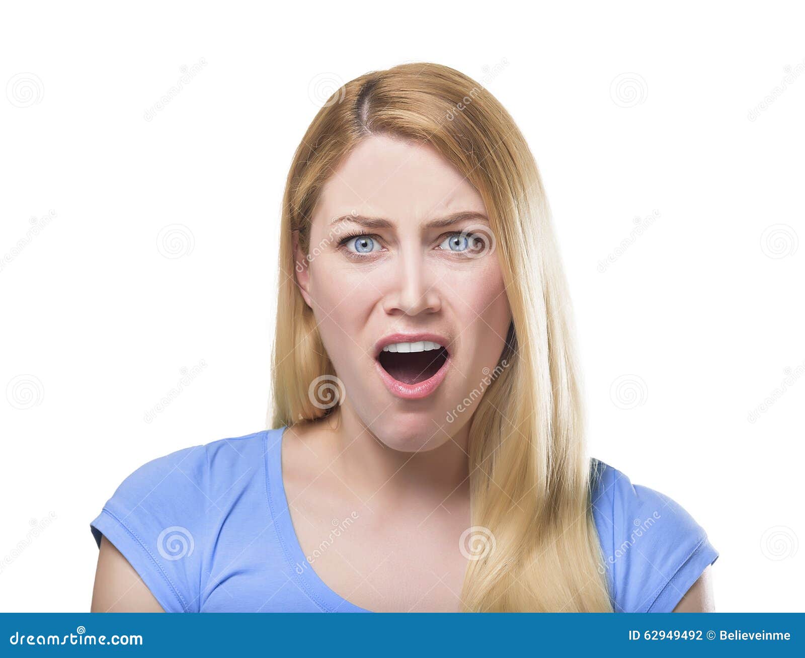 Entsetzte blonde Dame stockfoto. Bild von ängstlich, schrecken - 62949492