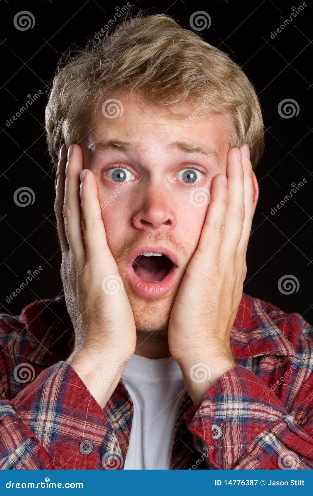 Entsetzter Mann stockbild. Bild von augen, schwarzes - 14776387