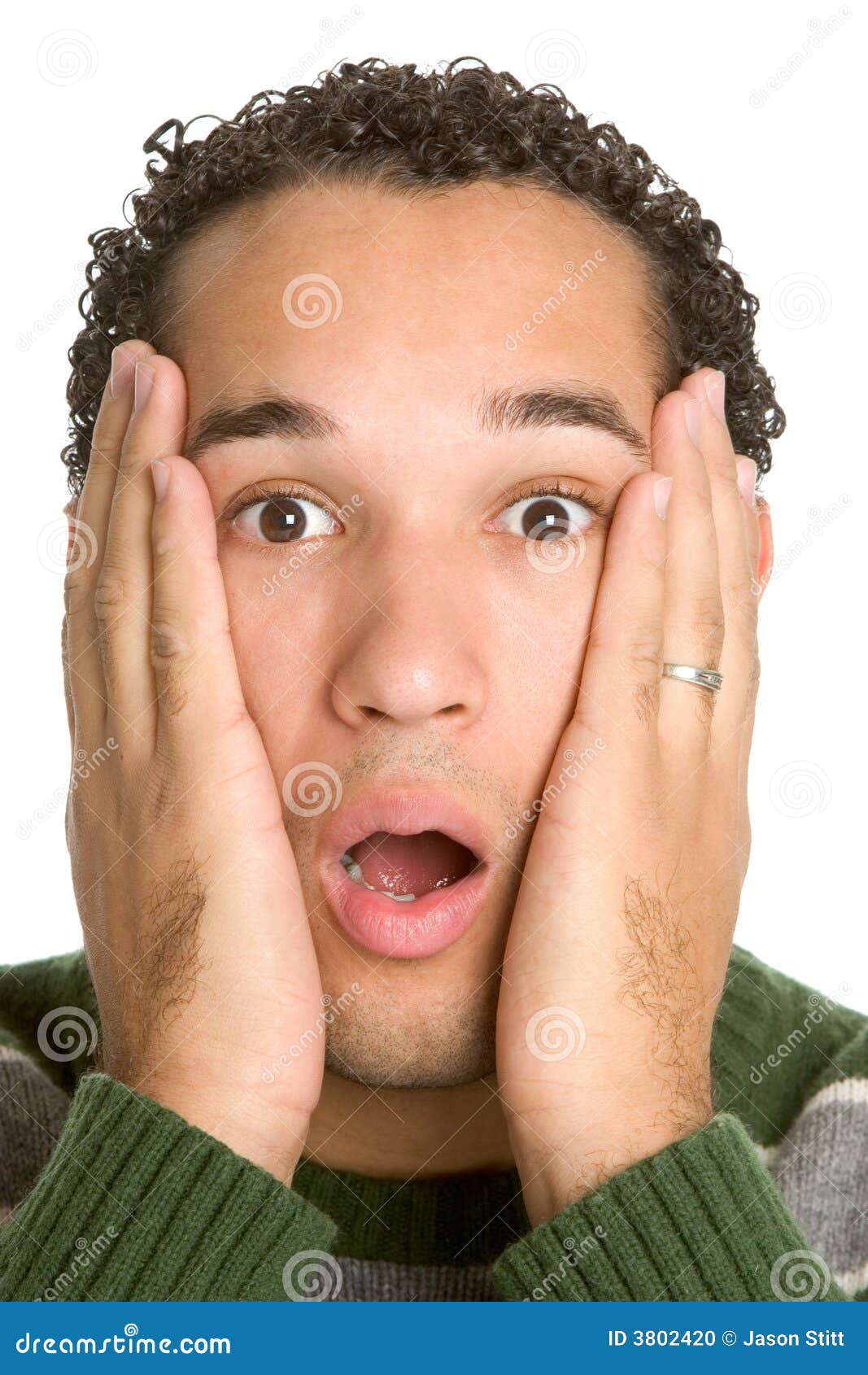 Entsetzter Mann stockfoto. Bild von nahaufnahme, mann - 3802420